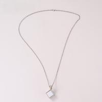 China 3D Cube Photo Frame Necklace Custom Blank Sublimation Dice Cube Memory Photo Pendant Necklace for sale