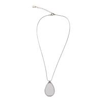 China Custom Picture Necklace Teardrop Shape Metal Necklace DIY Sublimation Necklace Blanks for sale