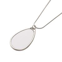 China Custom Picture Necklace Teardrop Shape Metal Necklace DIY Sublimation Necklace Blanks for sale