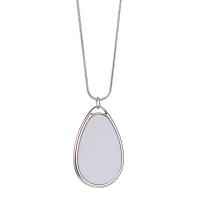 China Custom Picture Necklace Teardrop Shape Metal Necklace DIY Sublimation Necklace Blanks for sale