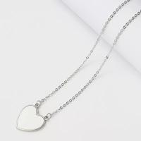 China Custom Love Heart Shaped Necklace Sublimation Memorial Necklace Blanks for sale