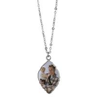 China Custom Metal Love Necklace Unique Sublimation Leaf Pendant Necklace Sublimation Jewelry for sale