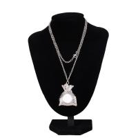 China Personalized Sublimation Christmas Lucky Bag Hanging Pendant Necklace custom metal necklace for sale