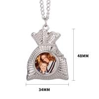 China Personalized Sublimation Christmas Lucky Bag Hanging Pendant Necklace custom metal necklace for sale