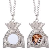 China Personalized Sublimation Christmas Lucky Bag Hanging Pendant Necklace custom metal necklace for sale