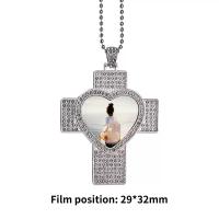 China Hip Hop Men Cross Necklace Sublimation Rhinestone Necklace Jewelry Blanks for sale