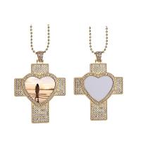 China Hip Hop Men Cross Necklace Sublimation Rhinestone Necklace Jewelry Blanks for sale