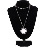 China Custom Reversible Photo Pendant Blanks Double Sided Sublimation Necklace Photo Jewelry for sale