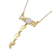 China Mothers Day Gift Mom Necklace Sublimation Footprint Necklace Personalised Necklace For Mum And Baby for sale