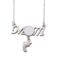 China Mothers Day Gift Mom Necklace Sublimation Footprint Necklace Personalised Necklace For Mum And Baby for sale