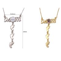 China Mothers Day Gift Mom Necklace Sublimation Footprint Necklace Personalised Necklace For Mum And Baby for sale