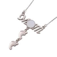 China Mothers Day Gift Mom Necklace Sublimation Footprint Necklace Personalised Necklace For Mum And Baby for sale
