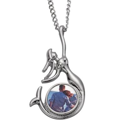 China Personalized Mothers Day Necklace Sublimation Mermaid Snap Button Necklace jewelry for mom for sale