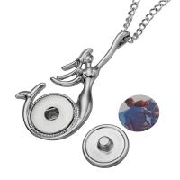 China Personalized Mothers Day Necklace Sublimation Mermaid Snap Button Necklace jewelry for mom for sale