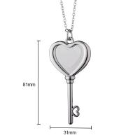 China Valentine's Day Gift Sublimation Zinc Alloy DIY Photo Heart Key Necklace for sale