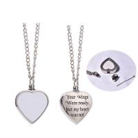 China Memorial Sublimation Blank Custom Picture Photo Urn Necklace For Ashes Heart Shaped Unique Gift For Family Friend Loved Ones for sale