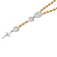 China Custom Rosary Necklace Jewellery Blanks Sublimation Blank Rosary Beads Necklace for sale