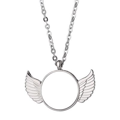 China Personalized Angel Wing Picture Necklace Sublimation Necklace With Wings for sale