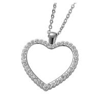 China Jewelry Necklace Souvenir Gift Heart Locket Necklace Sublimation Heart Shaped Diamond Necklace for sale