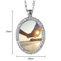 China Jewelry Necklace Souvenir Gift Heart Locket Necklace Sublimation Heart Shaped Diamond Necklace for sale