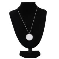 China Sublimation Circle Pendant Necklace With Snake Bone Chain Unique Mothers Day Gift Round Sublimation Necklaces for sale