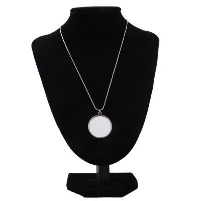 China Sublimation Circle Pendant Necklace With Snake Bone Chain Unique Mothers Day Gift Round Sublimation Necklaces for sale