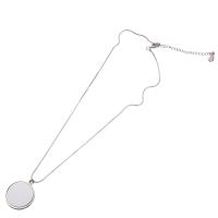 China Sublimation Circle Pendant Necklace With Snake Bone Chain Unique Mothers Day Gift Round Sublimation Necklaces for sale