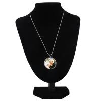 China Sublimation Circle Pendant Necklace With Snake Bone Chain Unique Mothers Day Gift Round Sublimation Necklaces for sale