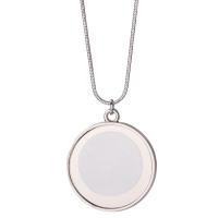 China Sublimation Circle Pendant Necklace With Snake Bone Chain Unique Mothers Day Gift Round Sublimation Necklaces for sale