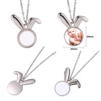 China Sublimation Rabbit Pendant Necklace Personalized Easter Gifts Bunny Necklace For Heat Transfer for sale