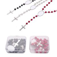 China DIY Photo Insert Sublimation Rosary Beads Necklace Custom Rosary Necklace for sale