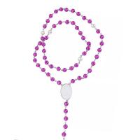 China DIY Photo Insert Sublimation Rosary Beads Necklace Custom Rosary Necklace for sale