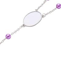China Multicolor Sublimation Beads Rosary Cross Bracelet Jewelry Blanks for sale