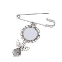 China Customizable Personalized Angel Wings Metal Sublimation Brooch Wings Brooch for sale