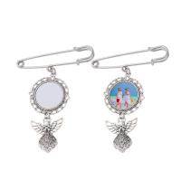 China Customizable Personalized Angel Wings Metal Sublimation Brooch Wings Brooch for sale