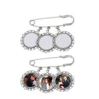 China DIY Photo Women Pins Brooches Sublimation Round Brooch for sale