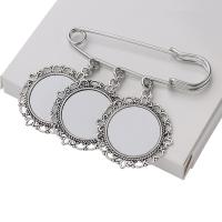 China DIY Photo Women Pins Brooches Sublimation Round Brooch for sale