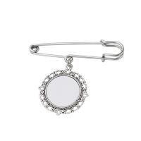 China Diy Custom Sublimation Photo Pins Brooches With Blank Round Metal Discs For Women for sale