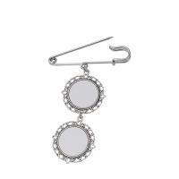 China Blank Silver Round Brooches Sublimation Pin Brooches Pendant Gift For Wedding for sale