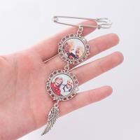 China Sublimation Metal Brooch Custom Print Photo Memorials Angel Wings Memory Charms for sale