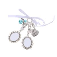 China Pearl Pendant Wedding Bouquet Charm Photo Pendants DIY Sublimation Wedding Bouquet Charms for sale
