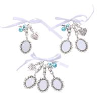 China Pearl Pendant Wedding Bouquet Charm Photo Pendants DIY Sublimation Wedding Bouquet Charms for sale