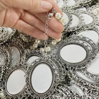 China Pearl Pendant Wedding Bouquet Charm Photo Pendants DIY Sublimation Wedding Bouquet Charms for sale