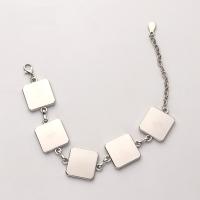 China Sublimation Square Charm Bracelet Blanks Jewelry Charms Bracelets for sale