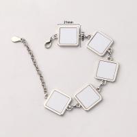 China Sublimation Square Charm Bracelet Blanks Jewelry Charms Bracelets for sale