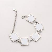 China Sublimation Square Charm Bracelet Blanks Jewelry Charms Bracelets for sale