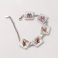 China Sublimation Square Charm Bracelet Blanks Jewelry Charms Bracelets for sale