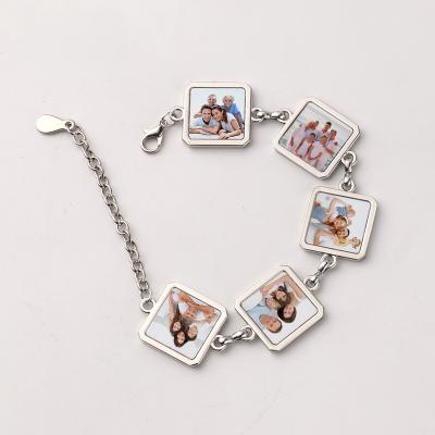 China Sublimation Square Charm Bracelet Blanks Jewelry Charms Bracelets for sale