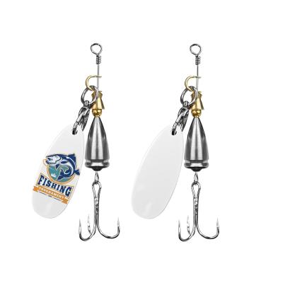 China Sublimation Gift Box Custom Blank Metal Aluminum Plate Plumb Three Hook Fishing Hook For Outdoor Fishing for sale