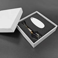 China Sublimation Gift Box Custom Blank Metal Aluminum Plate Plumb Three Hook Fishing Hook For Outdoor Fishing for sale